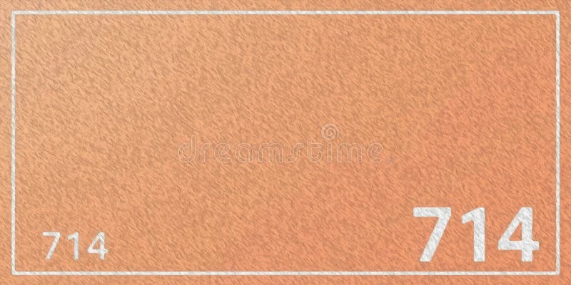 Number 714 on a Light Orange Textured Surface within a White Border ...
