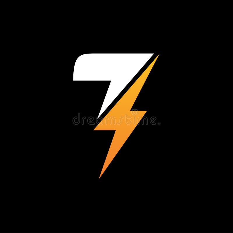 Number 7 Lightning Bolt Logo or Symbol Template Design Stock Vector ...