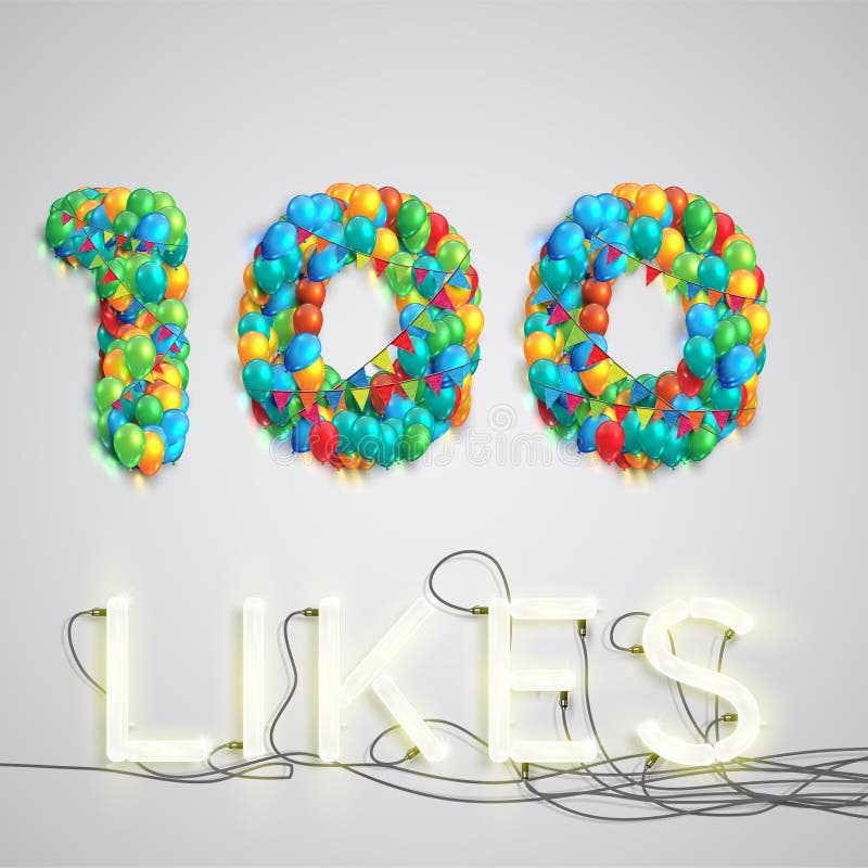 Number of Likes Made by Balloon, Vector Illustration Stock Vector ...