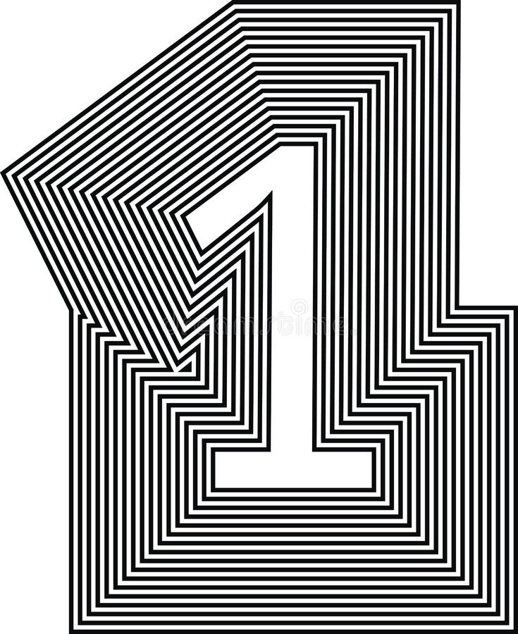 Number 1 Line Logo Icon Design Stock Vector - Illustration of font ...