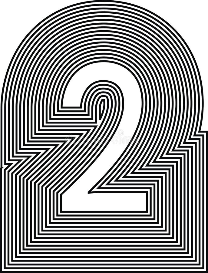 Number 2 Line Logo Icon Design Stock Vector - Illustration of mess ...