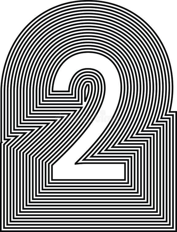 Number 2 Line Logo Icon Design Stock Vector - Illustration of mess ...