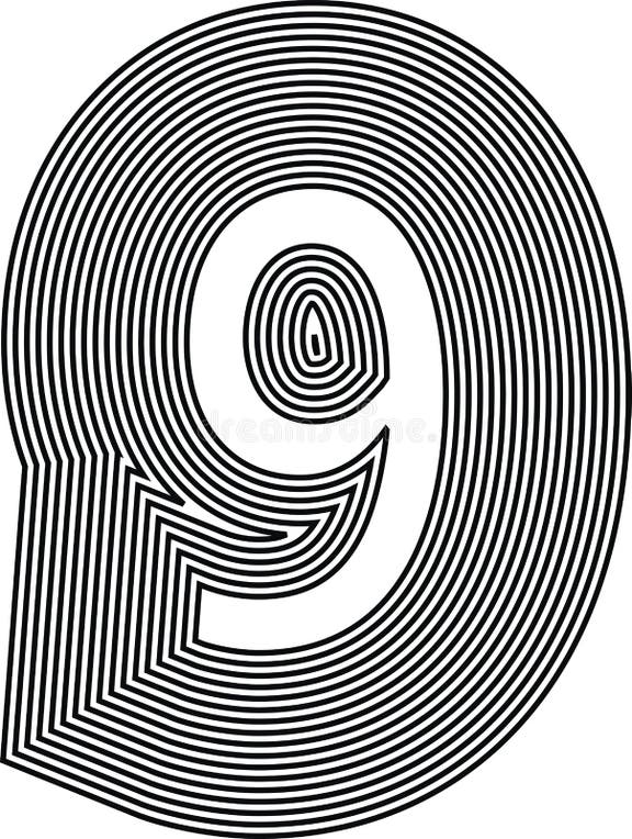 Number 9 Line Logo Icon Design Stock Vector - Illustration of letter ...
