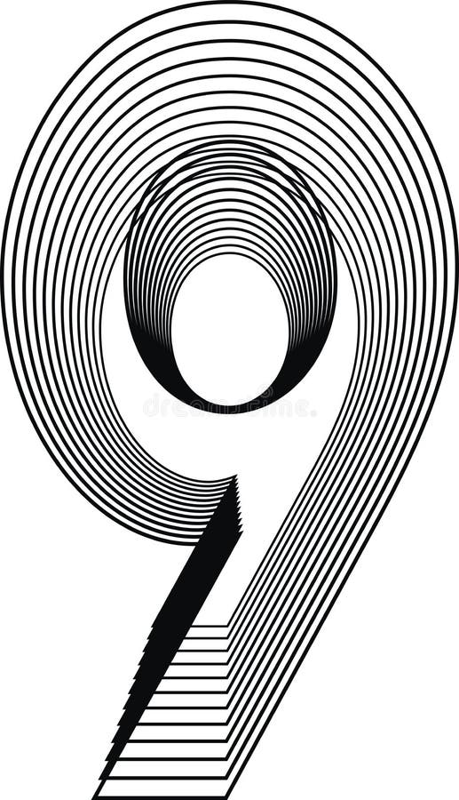 Number 9 Line Logo Icon Design Stock Vector - Illustration of graphic ...