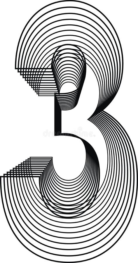 Number 3 Line Logo Icon Design Stock Vector - Illustration of font ...