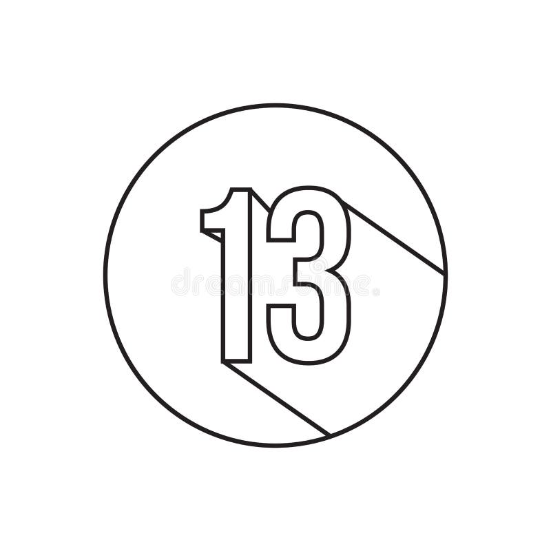 13 Number Lines Icon Symbol Vector Stock Vector - Illustration of line ...