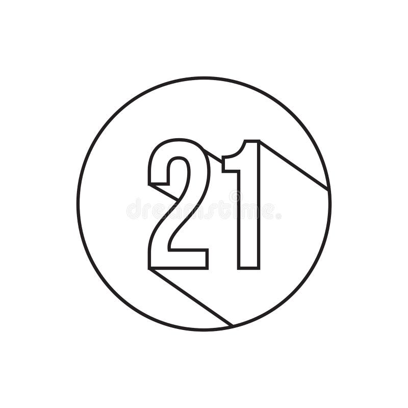 21 Number Lines Icon Symbol Vector Stock Vector - Illustration of ...