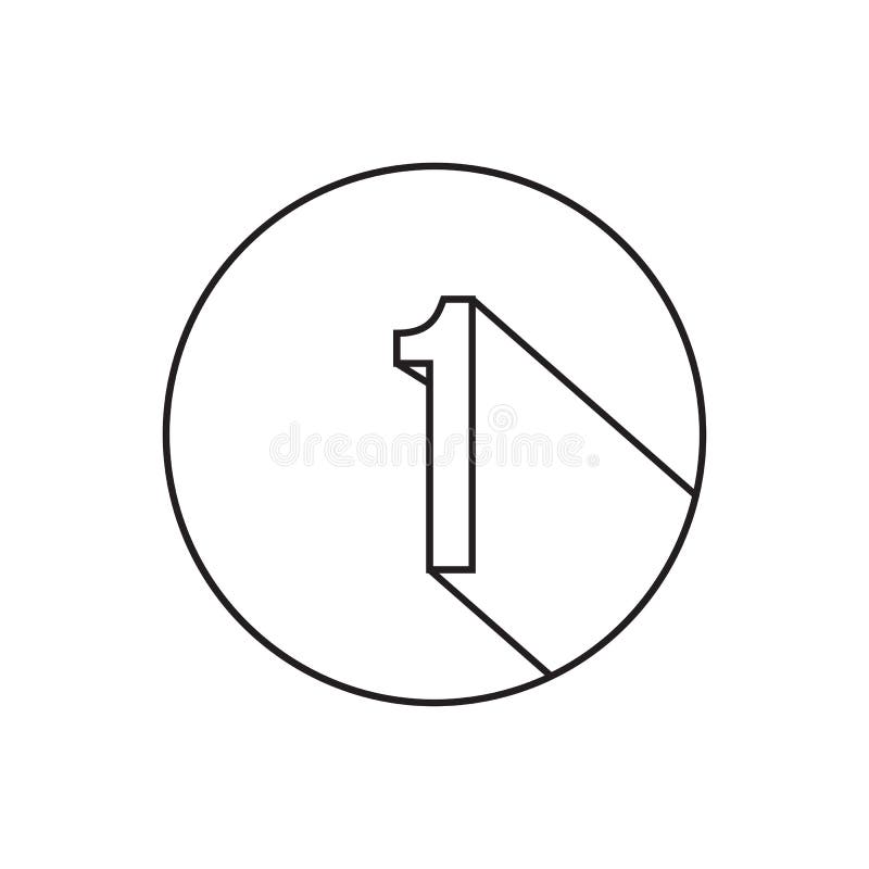 1 Number Lines Icon Symbol Vector Stock Vector - Illustration of linear ...