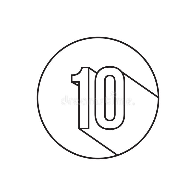 10 Number Lines Icon Symbol Vector Stock Vector - Illustration of ...