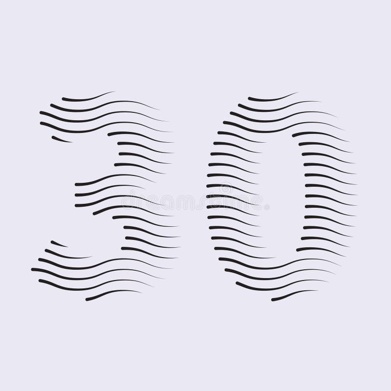 30 Number Lines Logo Icon Vector and Illustration Stock Illustration ...
