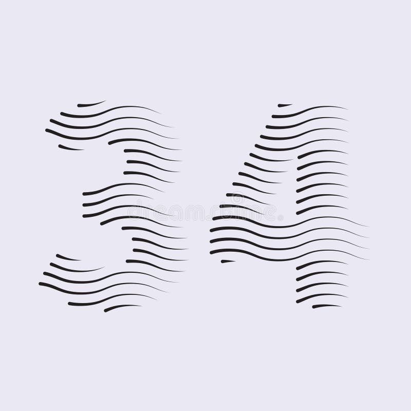 34 Number Lines Logo Icon Vector and Illustration Stock Vector ...