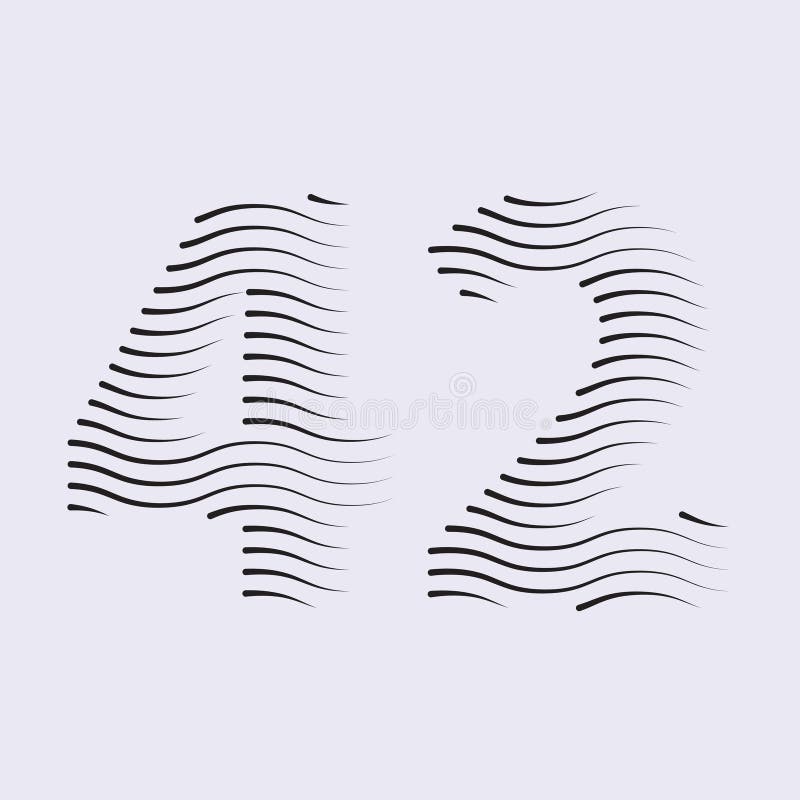 42 Number Lines Logo Icon Vector and Illustration Stock Vector ...