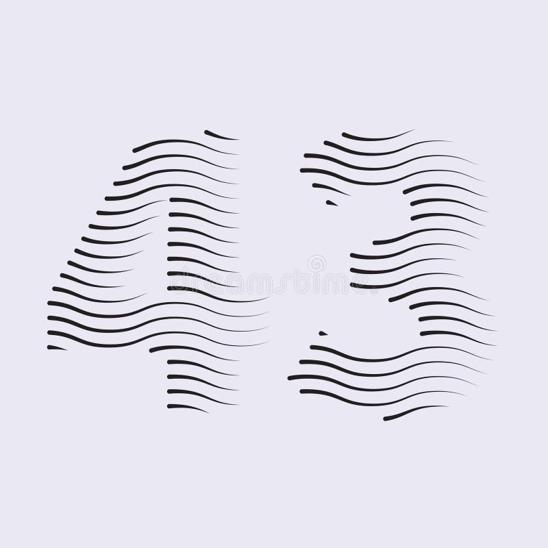 43 Number Lines Logo Icon Vector and Illustration Stock Vector ...