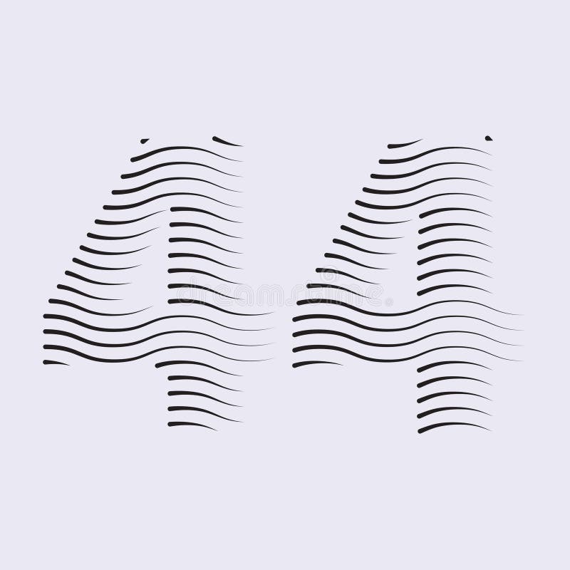 44 Number Lines Logo Icon Vector and Illustration Stock Illustration ...