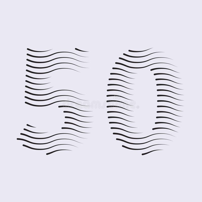 50 Number Lines Logo Icon Vector and Illustration Stock Vector ...