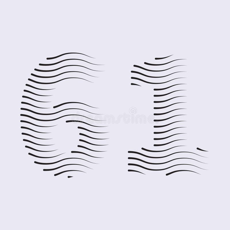 61 Number Lines Logo Icon Vector and Illustration Stock Vector ...