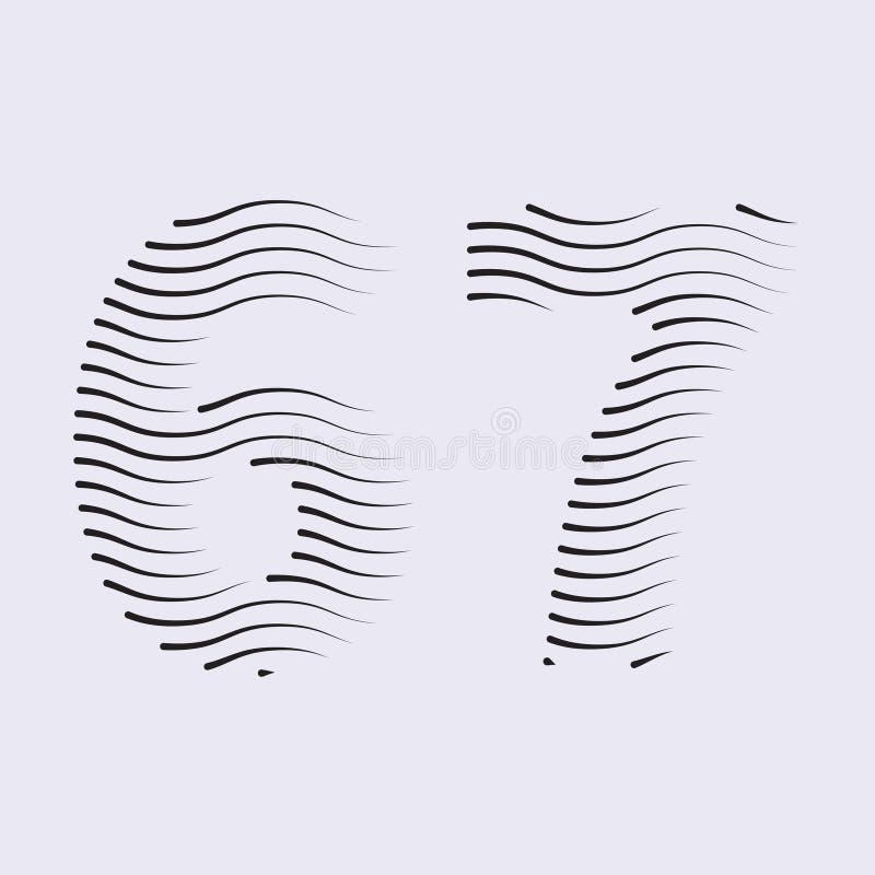 67 Number Lines Logo Icon Vector and Illustration Stock Vector ...