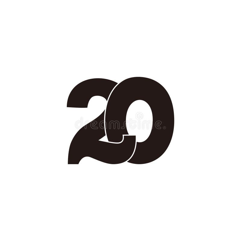 Number 20 Linked Curves Flat Overlapping Design Vector Stock Vector ...