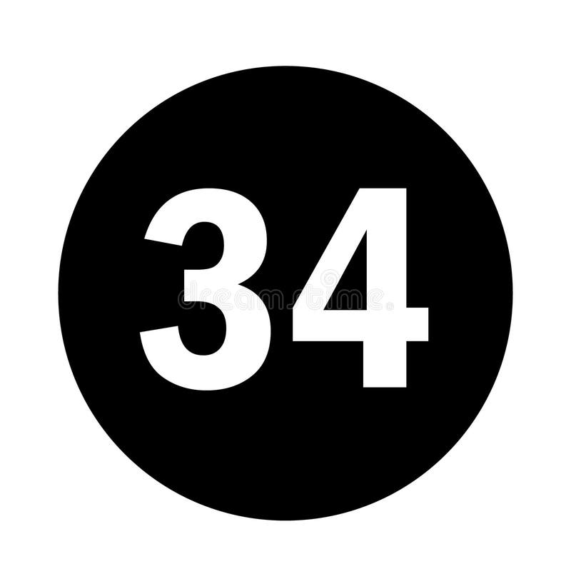 Number 35 Logo with Black Circle Background Stock Vector - Illustration ...