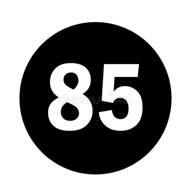 Number 85 Logo with Black Circle Background Stock Vector - Illustration ...