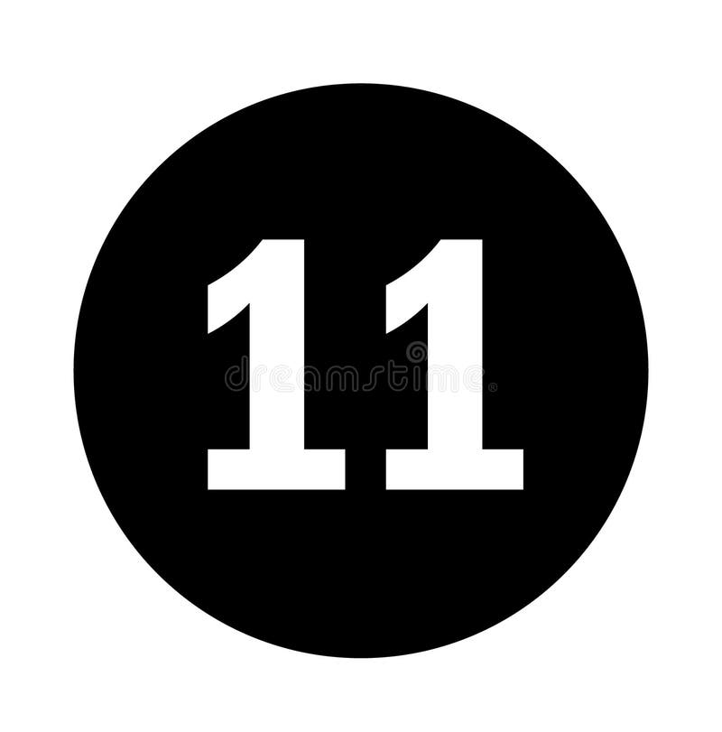 Number 11 Logo with Black Circle Background Stock Vector - Illustration ...