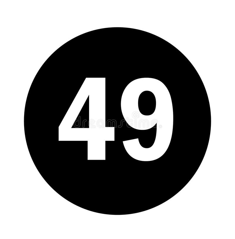 Number 48 Logo with Black Circle Background Stock Vector - Illustration ...