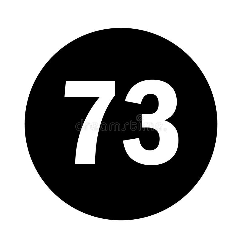 Number 73 Logo with Black Circle Background Stock Vector - Illustration ...