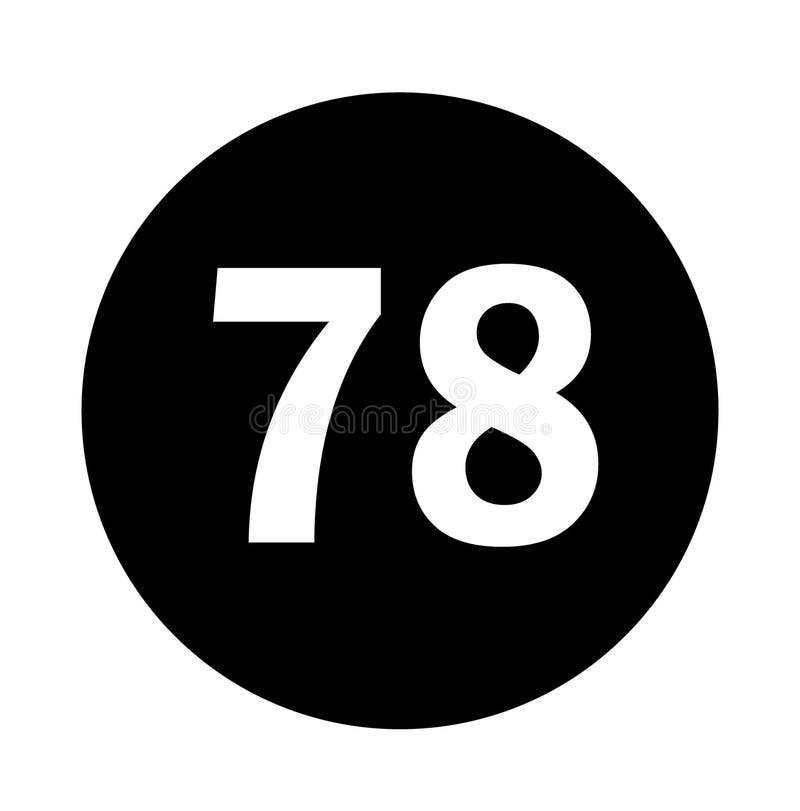 Number 78 Logo with Black Circle Background Stock Vector - Illustration ...