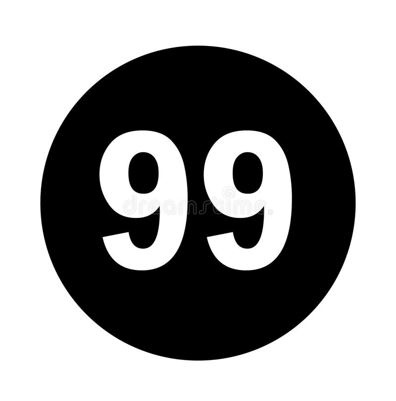 Number 99 Logo with Black Circle Background Stock Vector - Illustration ...