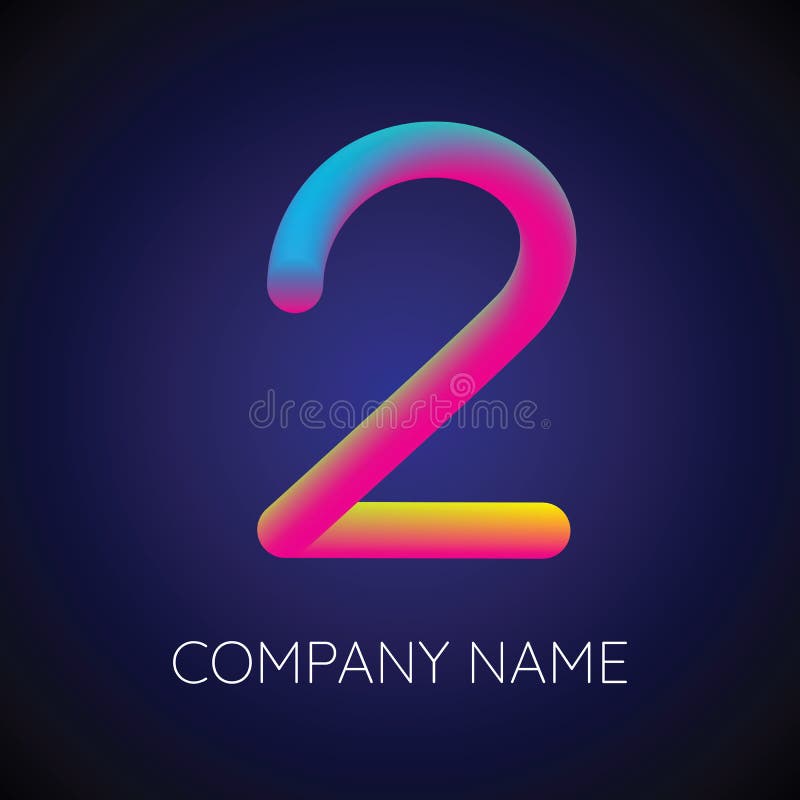 Number 2 Logo Blending Color Stock Vector - Illustration of business ...