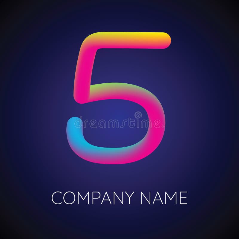 Number 5 Logo Blending Color Stock Vector - Illustration of abstract ...