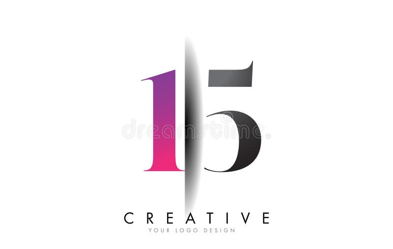 15 1 5 Number Logo with Creative Shadow Cut Design Stock Vector ...