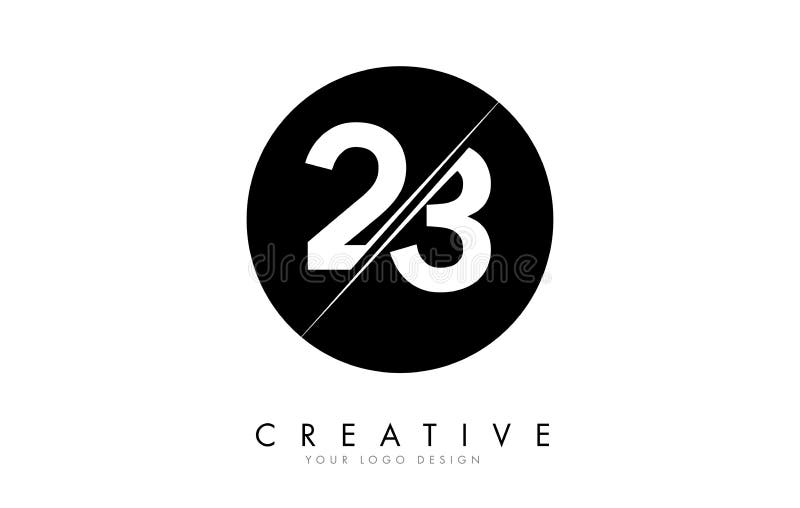 23 2 3 Number Logo Design with a Creative Cut and Black Circle ...