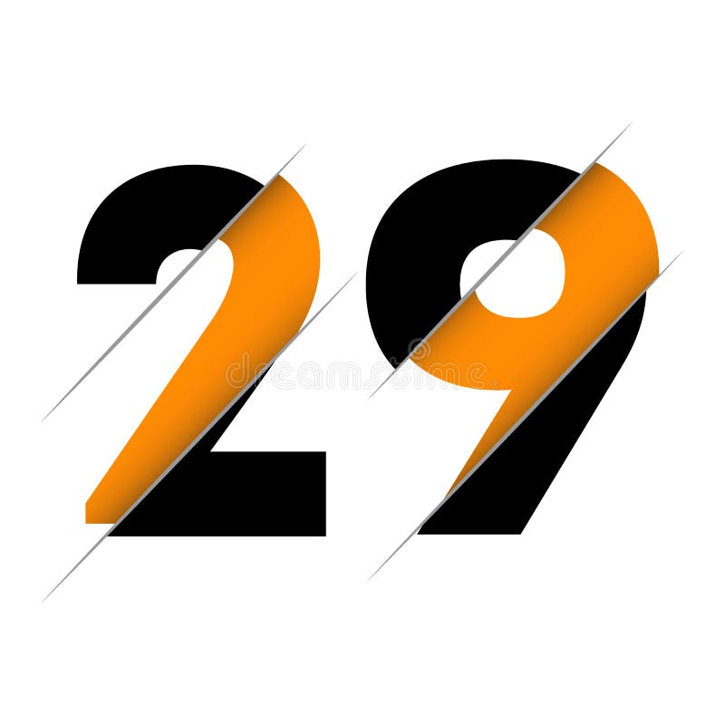 29 2 9 Number Logo Design with a Creative Cut and Black Circle ...