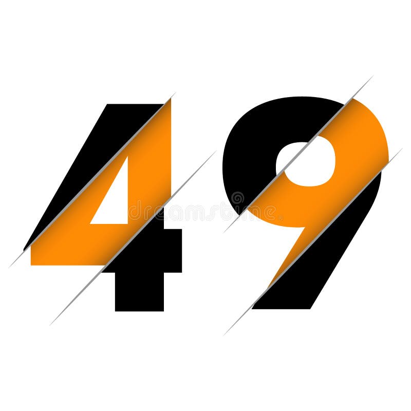 49 4 9 Number Logo Design with a Creative Cut and Black Circle ...