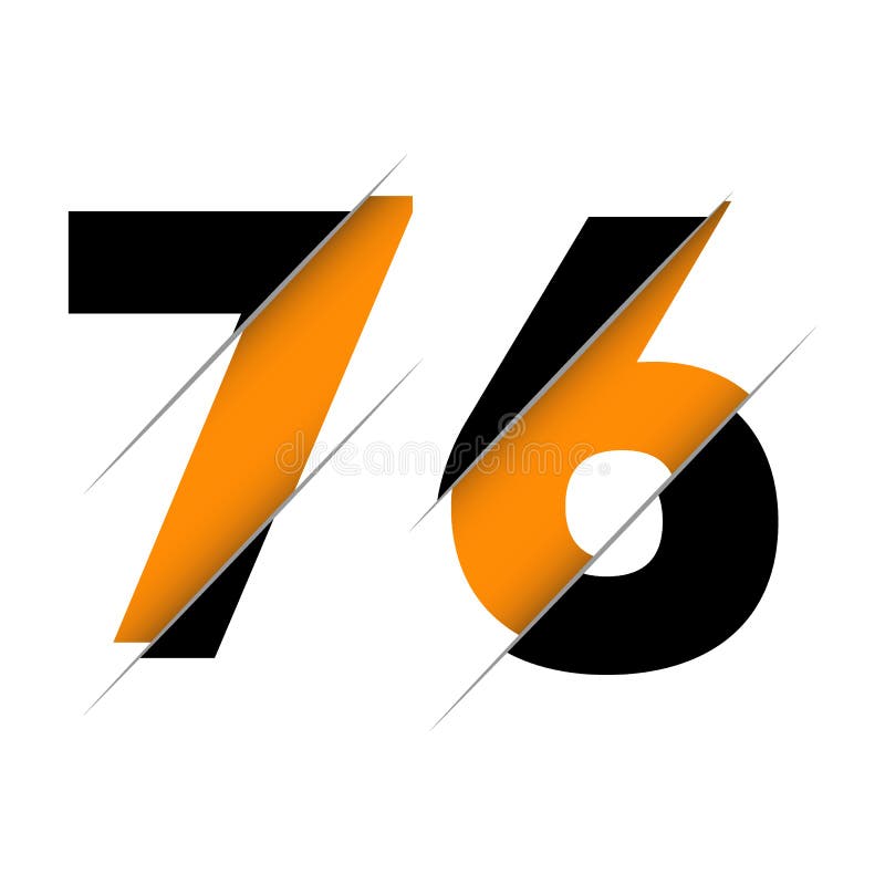 76 7 6 Number Logo Design with a Creative Cut and Black Circle ...