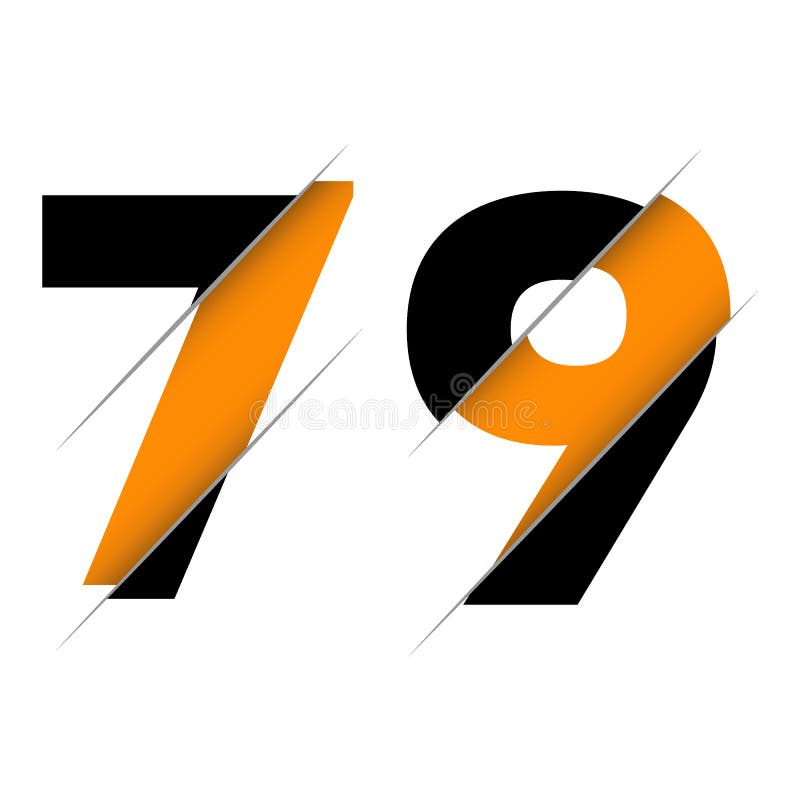 79 7 9 Number Logo Design with a Creative Cut and Black Circle ...