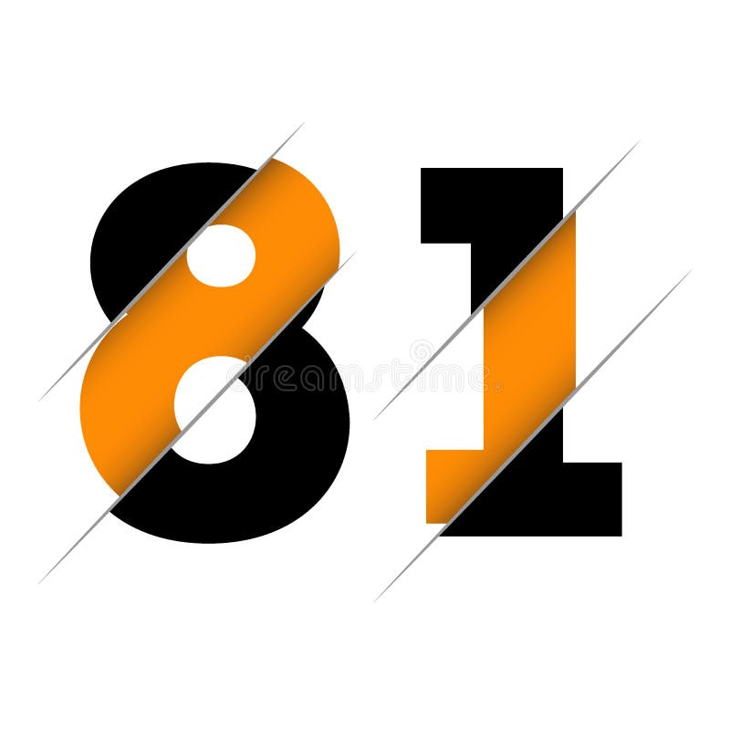 81 8 1 Number Logo Design with a Creative Cut and Black Circle ...