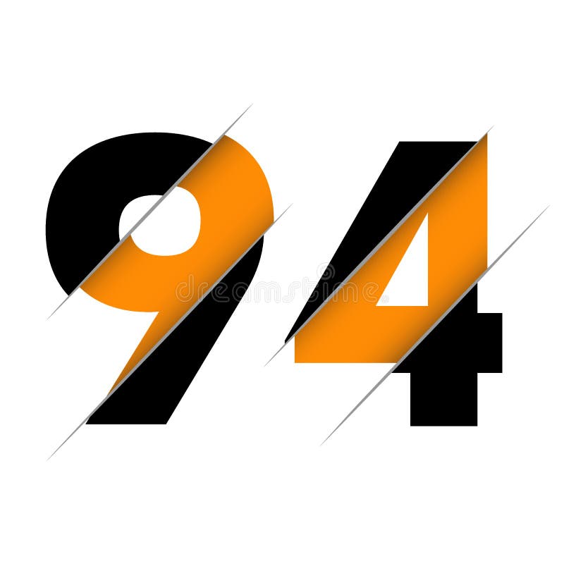94 9 4 Number Logo Design with a Creative Cut and Black Circle ...