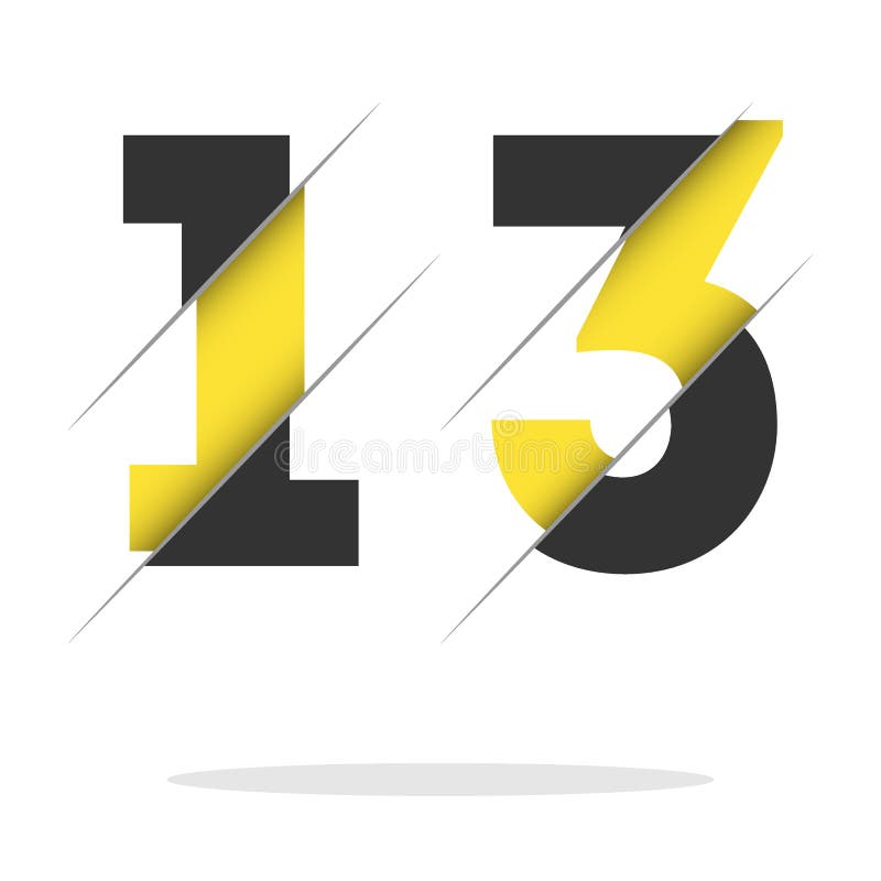 13 1 3 Number Logo Design with a Creative Cut and Black Circle ...