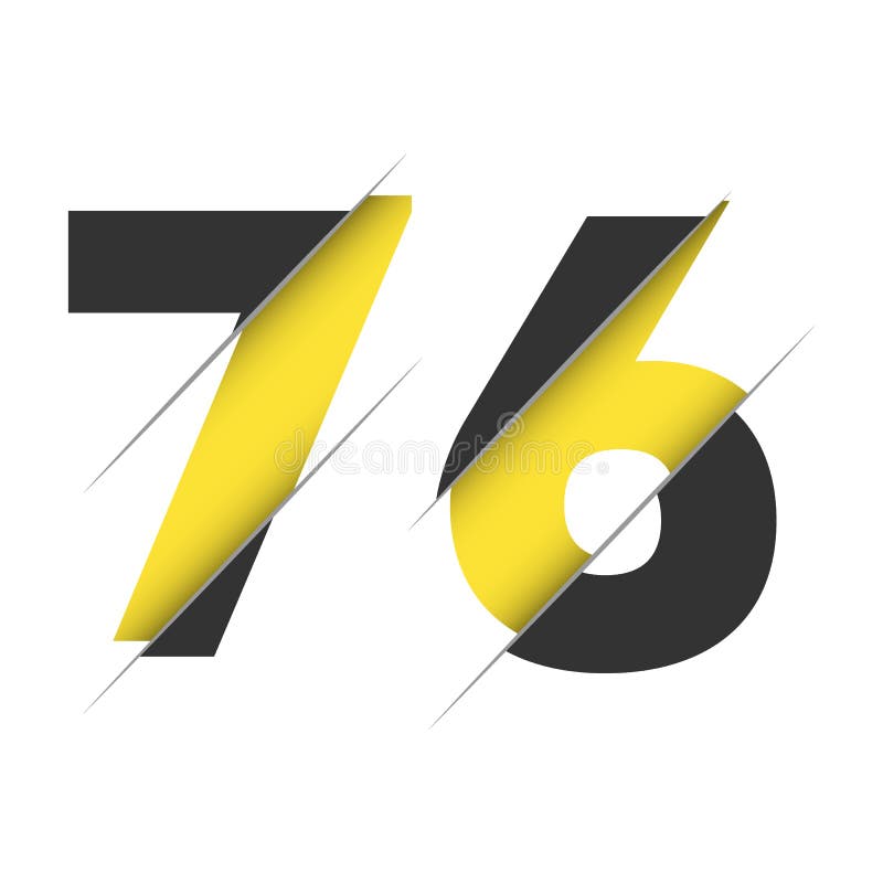 76 7 6 Number Logo Design with a Creative Cut and Black Circle ...