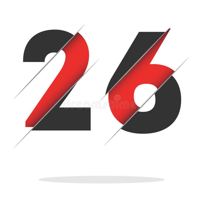 26 2 6 Number Logo Design with a Creative Cut and Black Circle ...