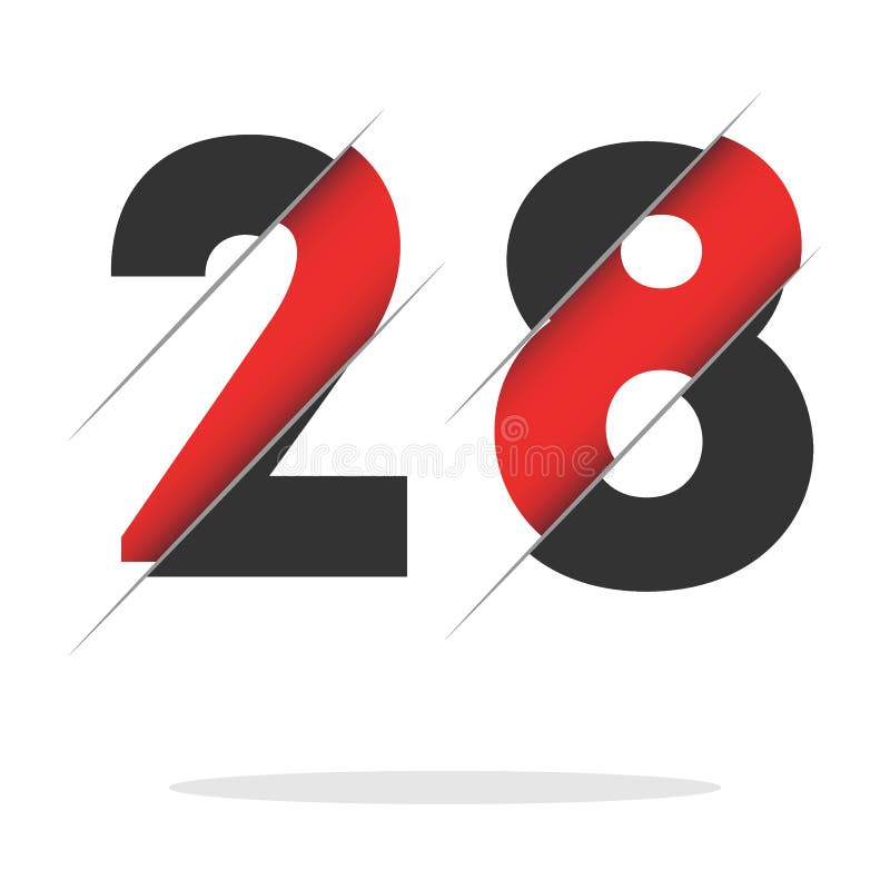 28 2 8 Number Logo Design with a Creative Cut and Black Circle ...