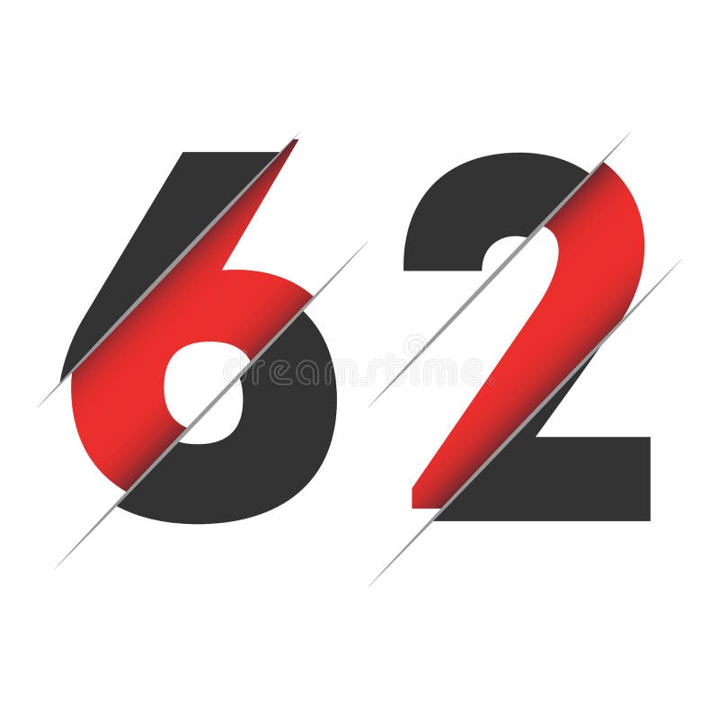 62 6 2 Number Logo Design with a Creative Cut and Black Circle ...