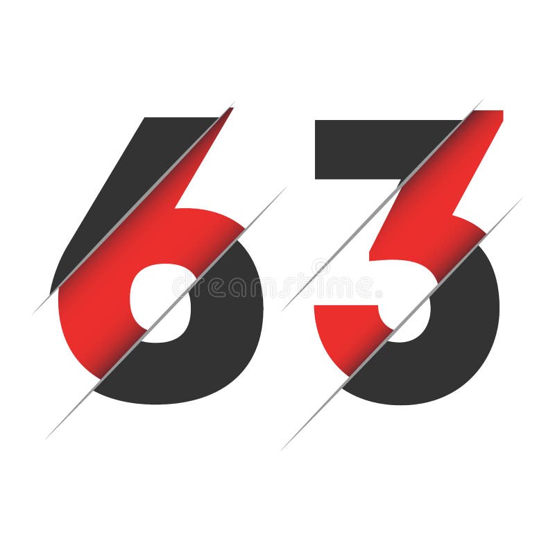 63 6 3 Number Logo Design with a Creative Cut and Black Circle ...
