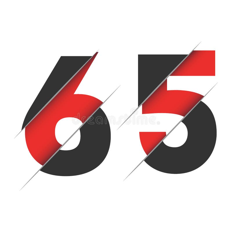 65 6 5 Number Logo Design with a Creative Cut and Black Circle ...