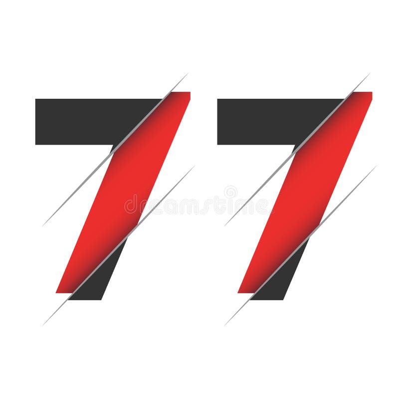 77 7 Number Logo Design with a Creative Cut and Black Circle Background ...