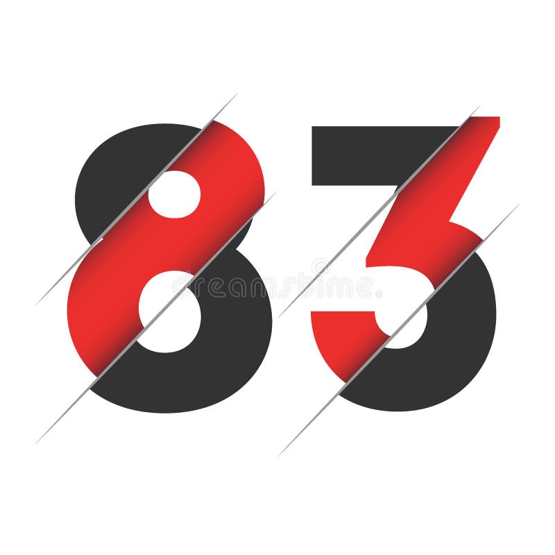 83 8 3 Number Logo Design with a Creative Cut and Black Circle ...