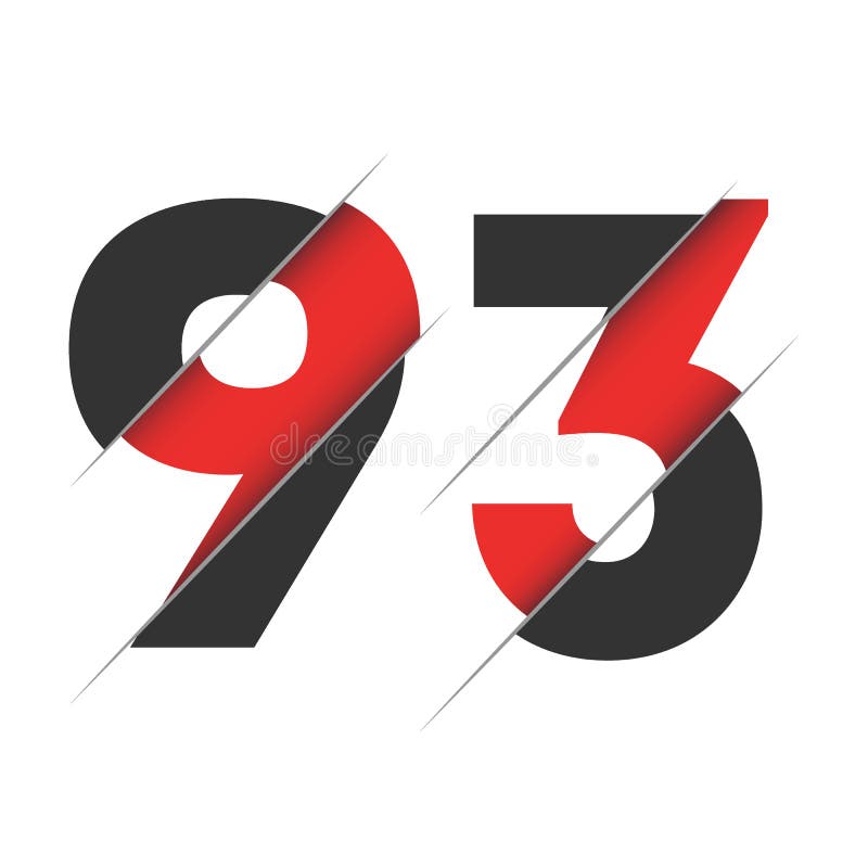93 9 3 Number Logo Design with a Creative Cut and Black Circle ...