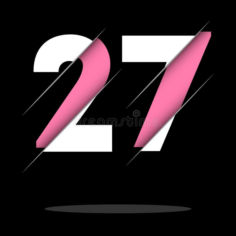 27 2 7 Number Logo Design with a Creative Cut and Black Circle ...